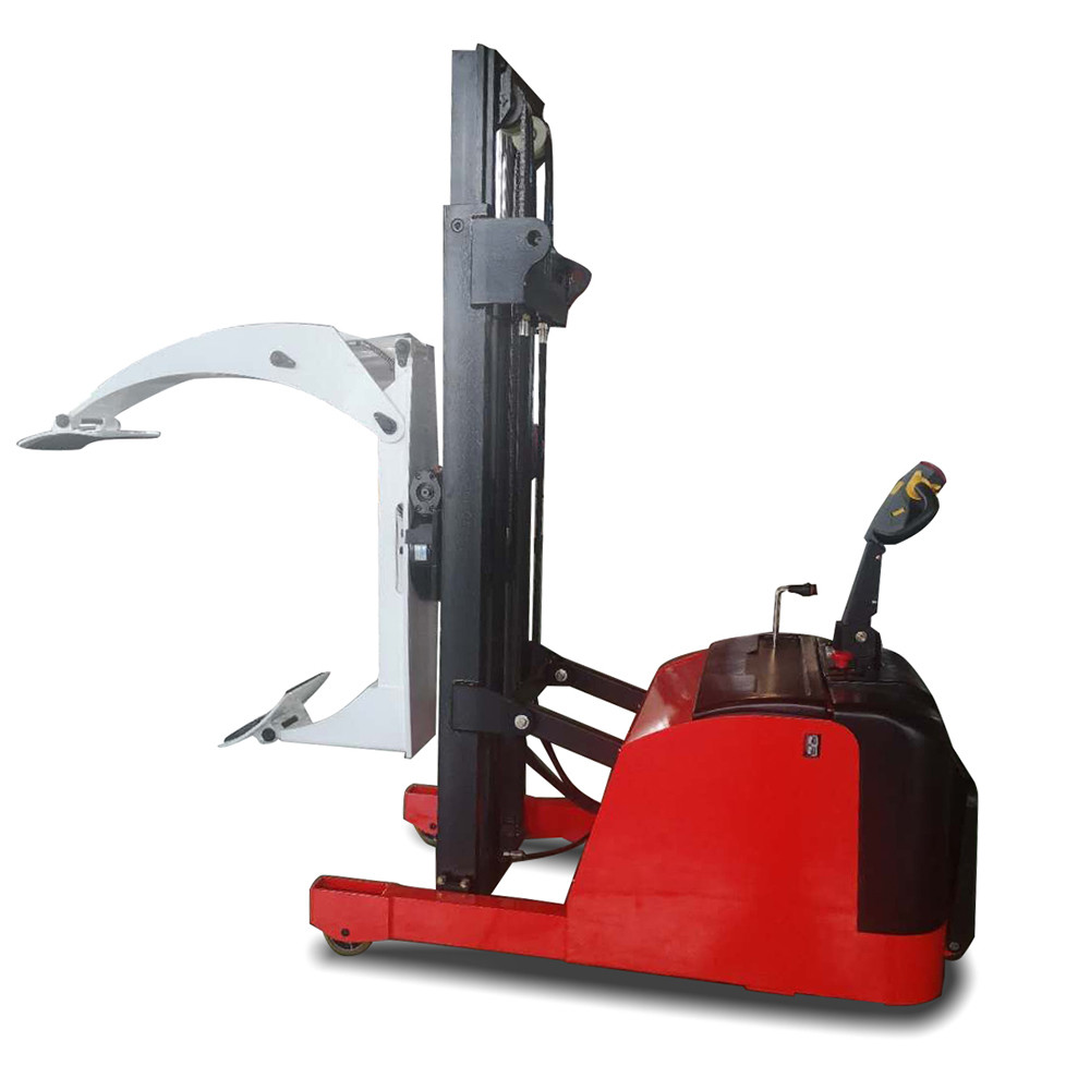 Electric Forklift Paper Roll Clamp Stacker used to bring roll reel ...